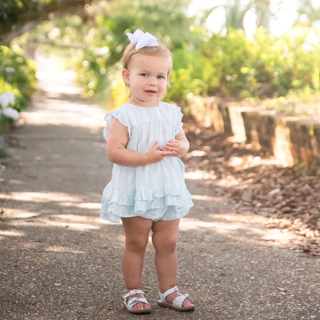 Madison Bloomer/Banded Short Set - Aqua Stripe – Belles & Beaux®
