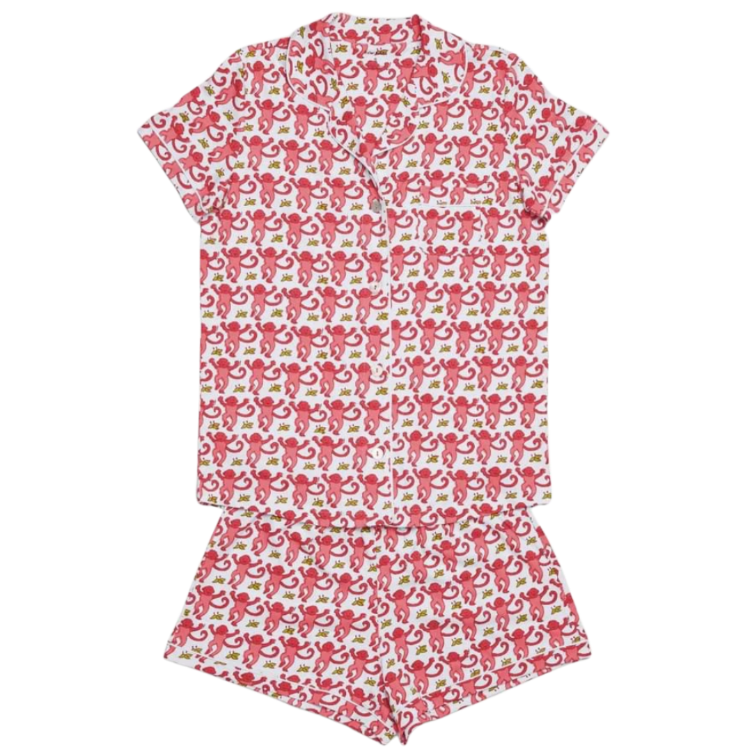Pink Monkey Polo Pajama Set – Belles & Beaux®