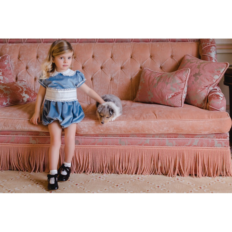 Dusty Blue Velvet Romper – Belles & Beaux®