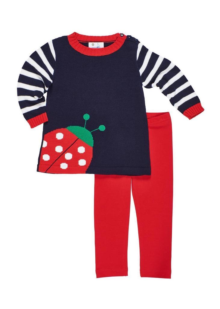 Navy Ladybug Sweater And Red Leggings – Belles & Beaux®